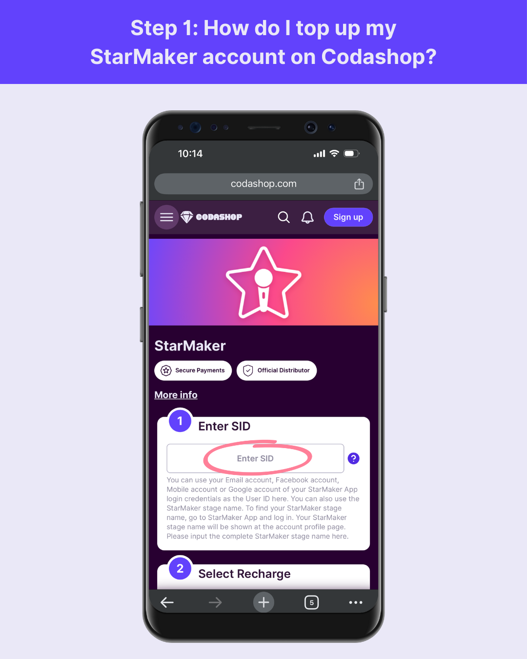 How do I top up my StarMaker account on Codashop? – Codashop Pakistan