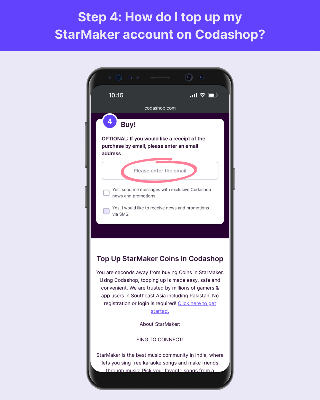 How do I top up my StarMaker account on Codashop? – Codashop Pakistan